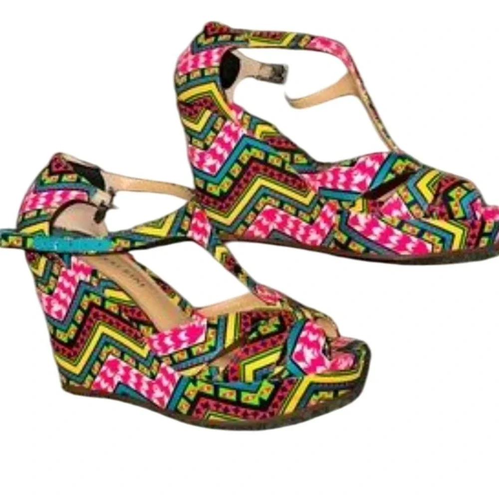 Gianni Bini | Shoes | Gianni Bini Womens 7 Geometric Print Wedge ...